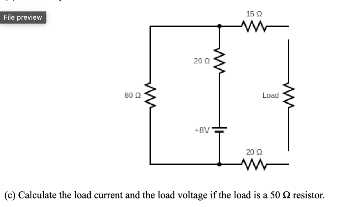 (c) ﻿Calculate the load current and the load voltage | Chegg.com