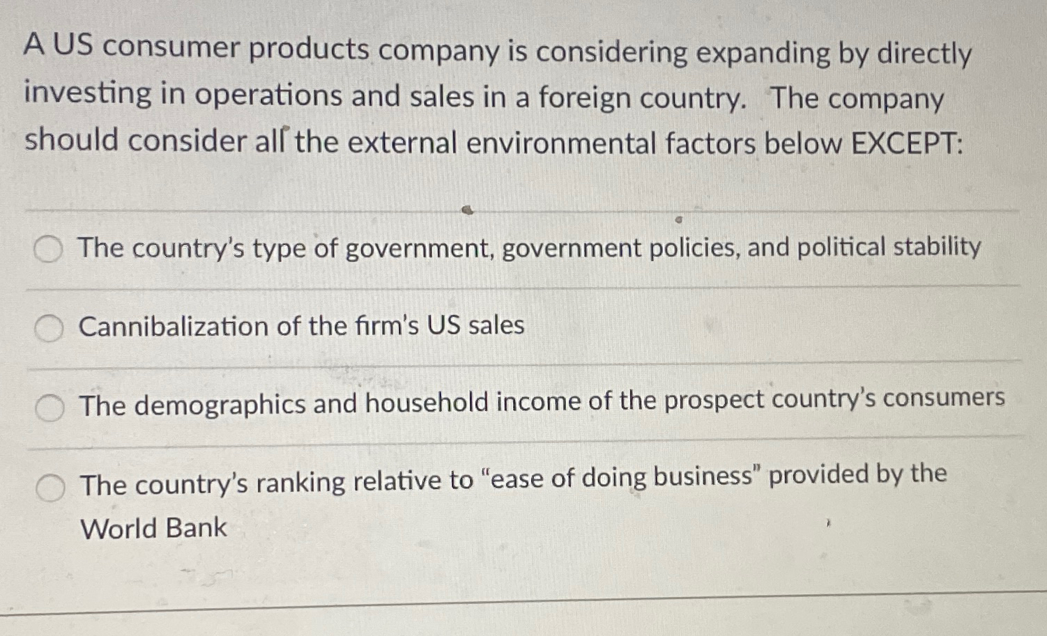 Solved A US consumer product company A US consumer products | Chegg.com