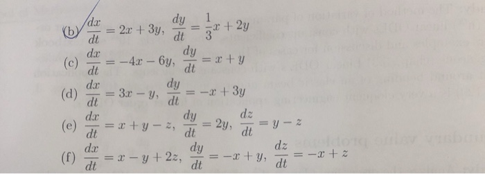 Solved Systems of linear ODES Study: The | Chegg.com