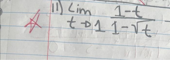 Solved limt→11−t1−t | Chegg.com