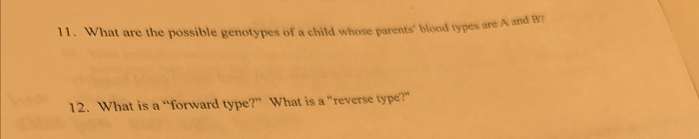 Solved What are the possible genotypes of a child whose | Chegg.com