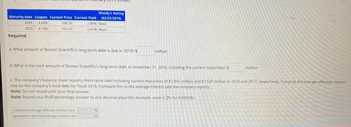 Interpreting Debt Footnotes on interest Rates and | Chegg.com