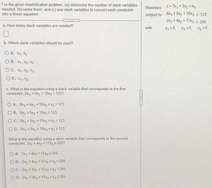 Solved For the given maximization problem, (a) determine the | Chegg.com