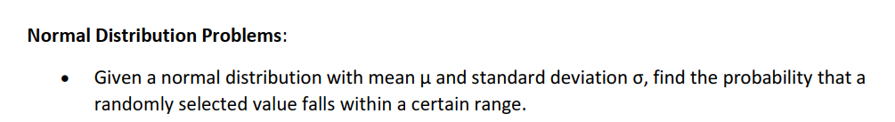 Solved Normal Distribution Problems:Given a normal | Chegg.com