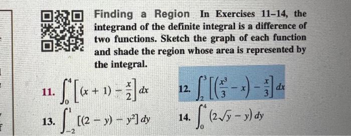 Solved Finding a Region In Exercises 11-14, the integrand of | Chegg.com