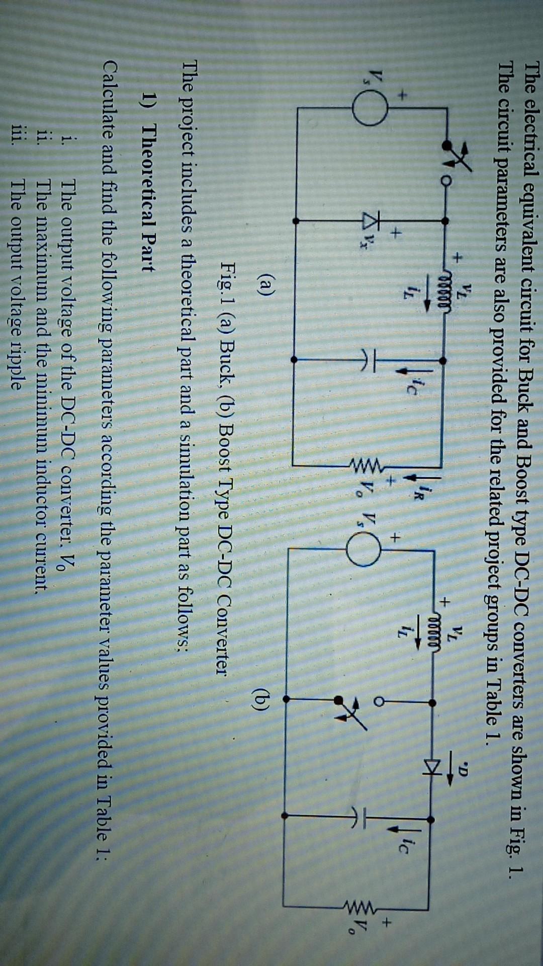 Solved The electrical equivalent circuit for Buck and Boost | Chegg.com