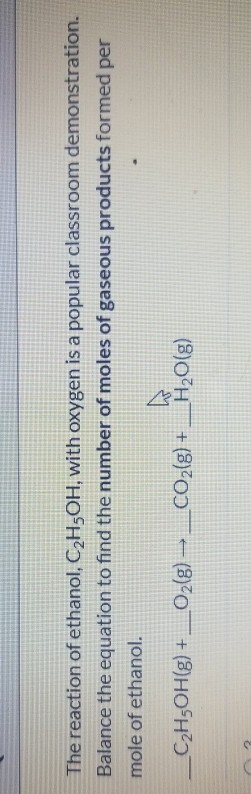 Solved The reaction of ethanol, C2H5OH, with oxygen is a | Chegg.com