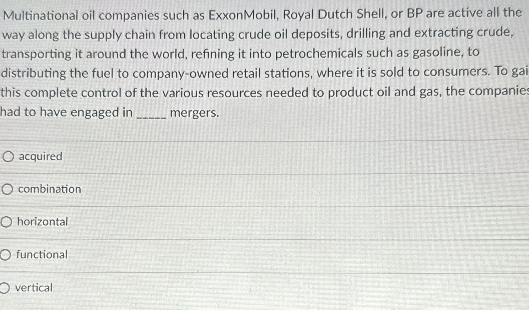 Solved Multinational oil companies such as ExxonMobil, Royal | Chegg.com