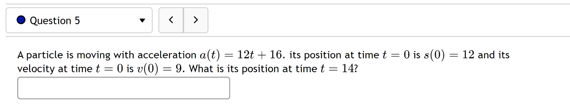 Solved A particle is moving with acceleration a(t)=12t+16. | Chegg.com