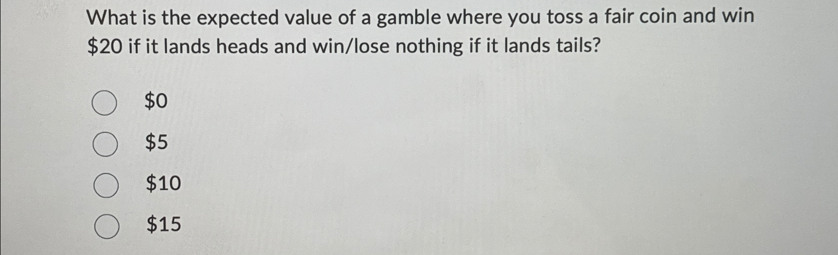 Solved What is the expected value of a gamble where you toss | Chegg.com