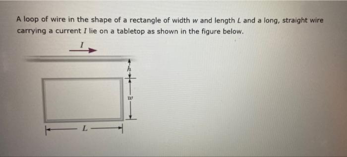 Solved A loop of wire in the shape of a rectangle of width w | Chegg.com