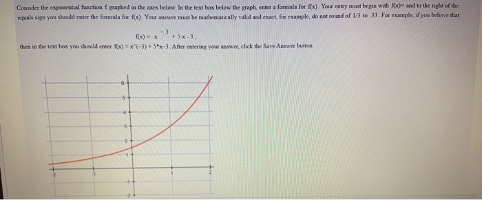 Solved Consider the exponential function praphed in the axes | Chegg.com