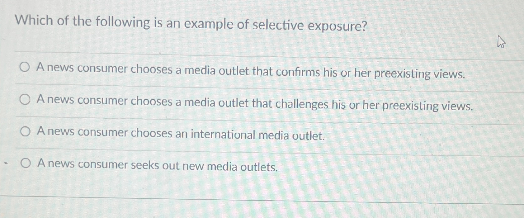 Solved Which of the following is an example of selective | Chegg.com