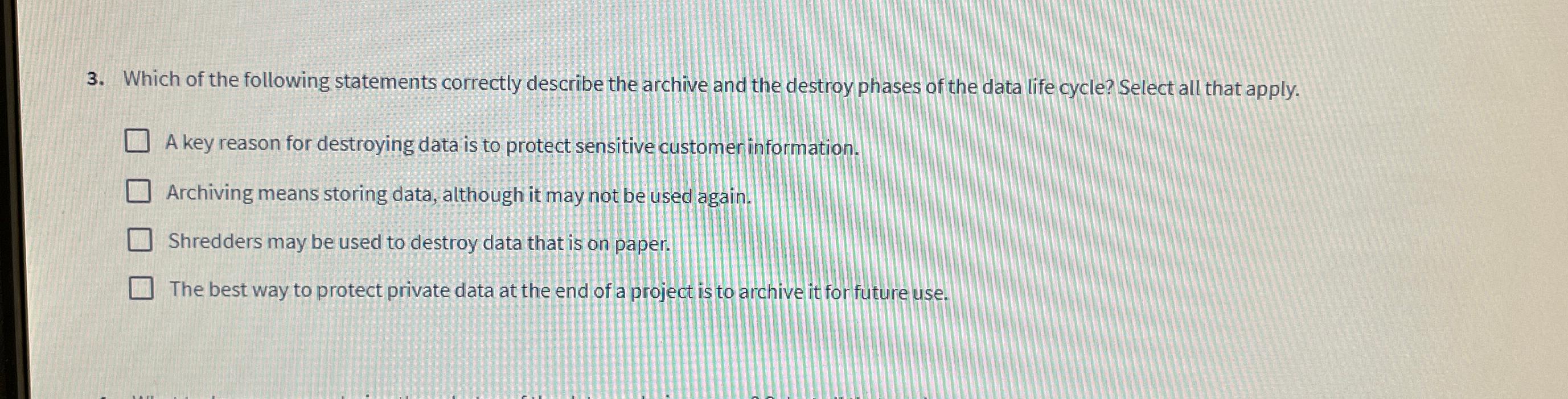 Solved Which of the following statements correctly describe | Chegg.com