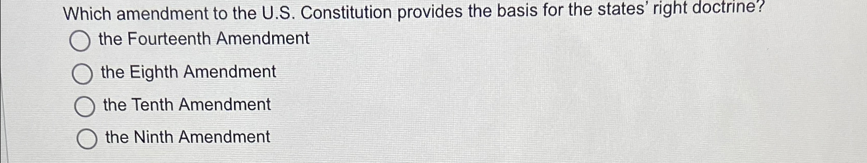 Solved Which amendment to the U.S. ﻿Constitution provides | Chegg.com
