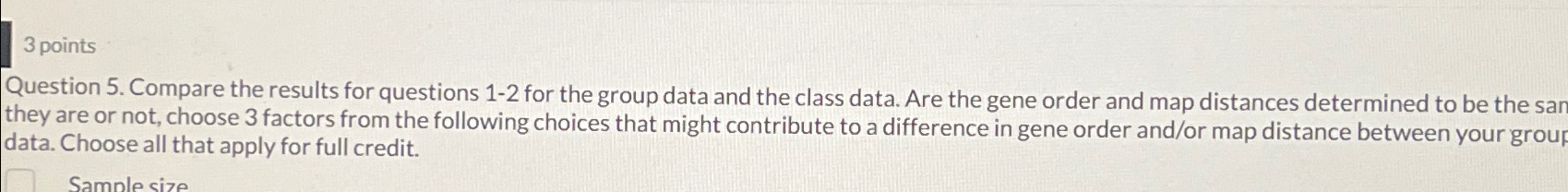 Solved 3 ﻿pointsQuestion 5. ﻿Compare the results for | Chegg.com
