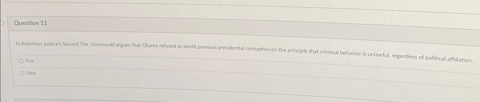 Solved Question 11In American Justice's Second Tier, | Chegg.com