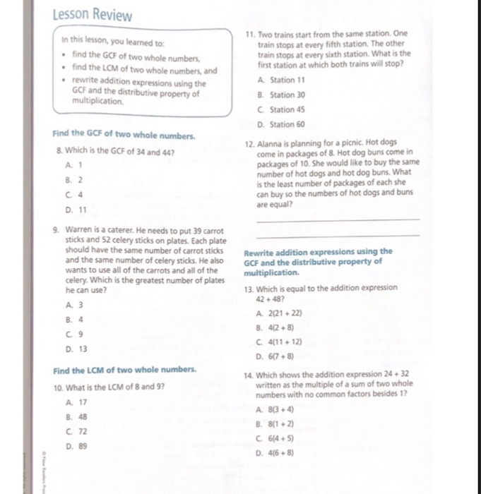 Solved Lesson Review In this lesson, you learned to: • find | Chegg.com