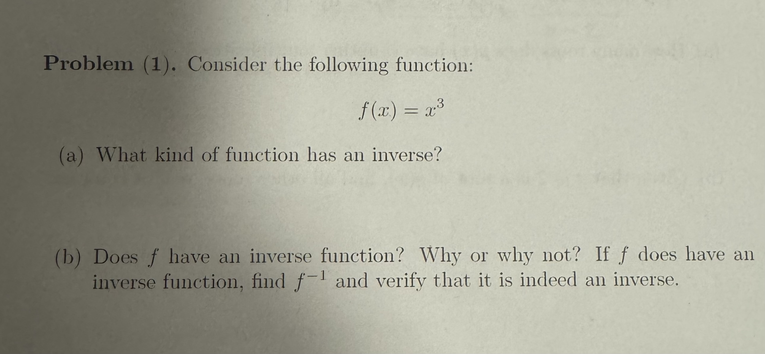 Solved Problem (1). ﻿Consider the following | Chegg.com