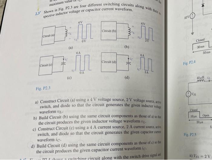 Solved 2.3. Shown in Fig. P2.3 are four different switching | Chegg.com