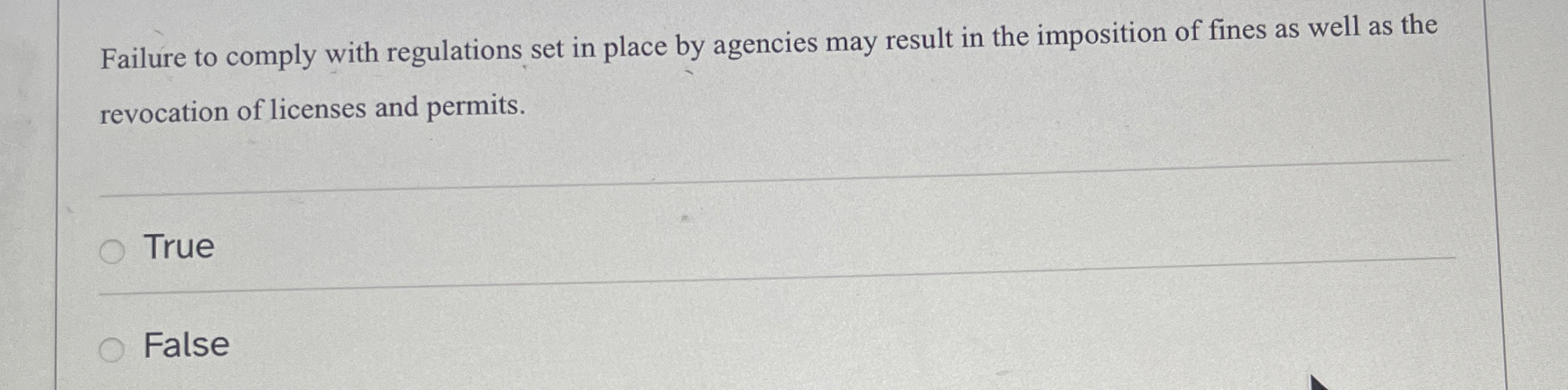 Solved Failure to comply with regulations set in place by | Chegg.com