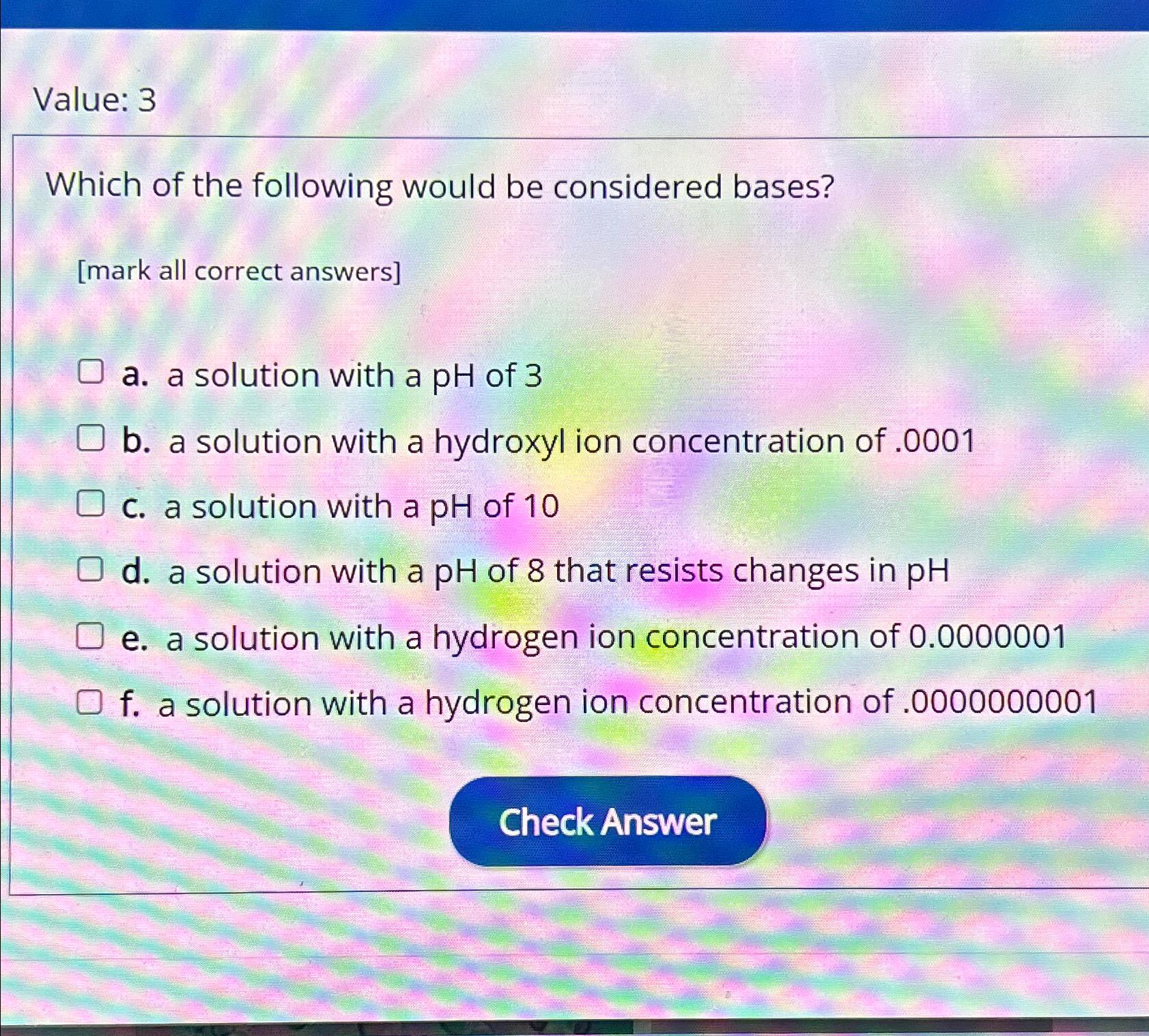 Solved Which of the following would be considered | Chegg.com