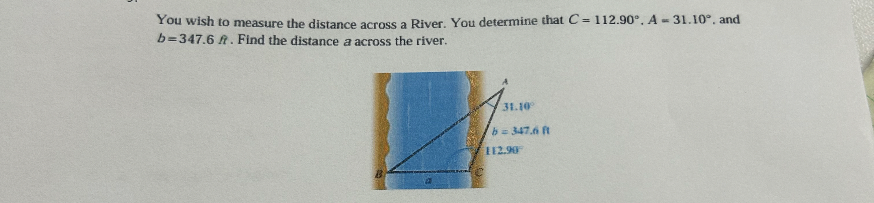 Solved You wish to measure the distance across a River. You | Chegg.com