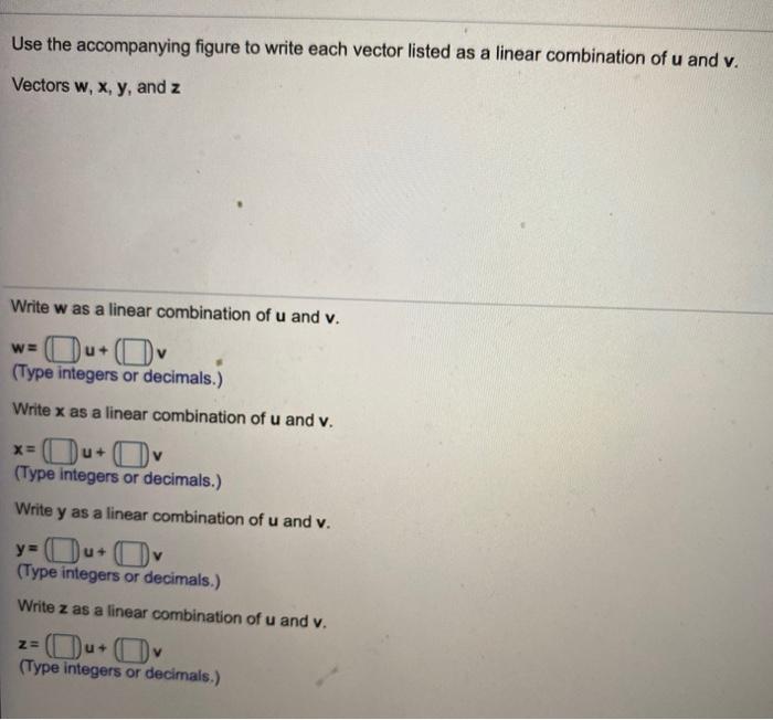 Solved Use the accompanying figure to write each vector | Chegg.com