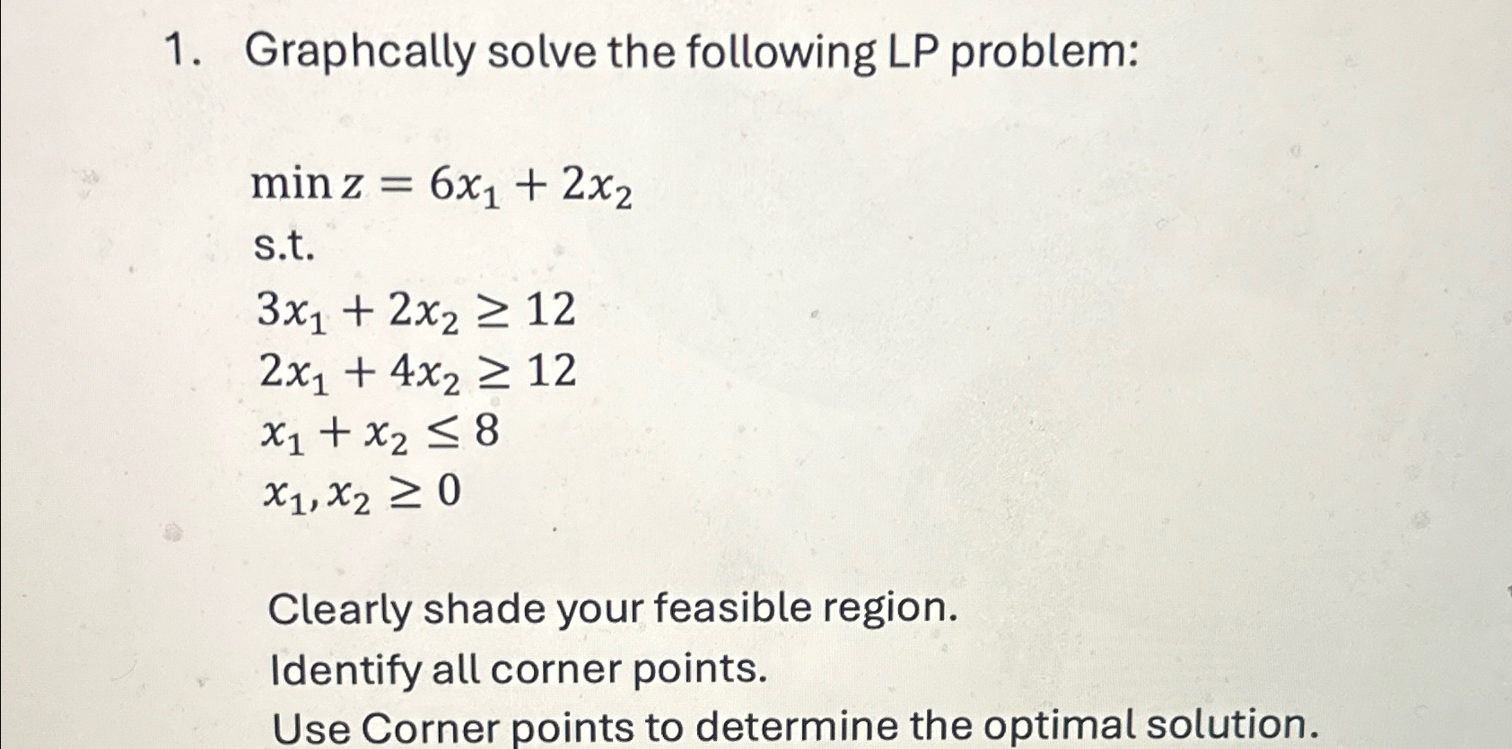 Solved Graphcally solve the following LP | Chegg.com