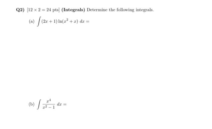Solved 2) \\( [12 \\times 2=24 \\mathrm{pts}] \\) | Chegg.com