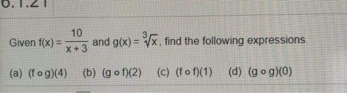 Solved 0.1.13 Given f(x)= 9x and g(x)= 3x² + 3. find the | Chegg.com