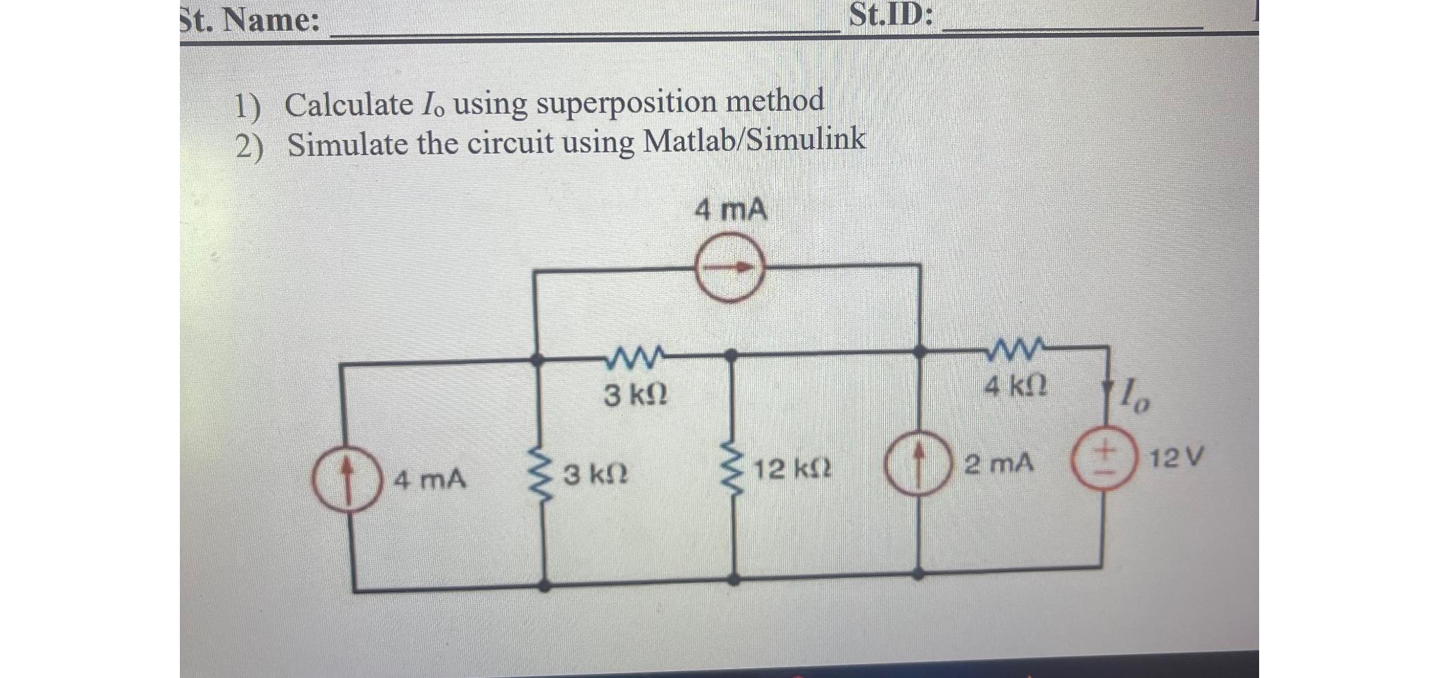Solved Calculate I0 ﻿using superposition method | Chegg.com