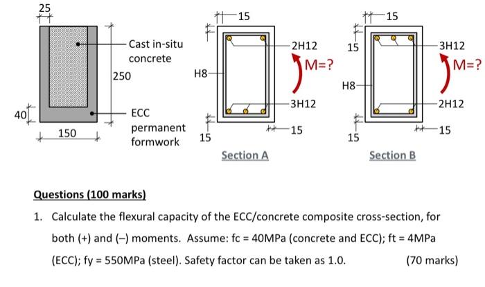 Questions (100 marks) 1. Calculate the flexural | Chegg.com