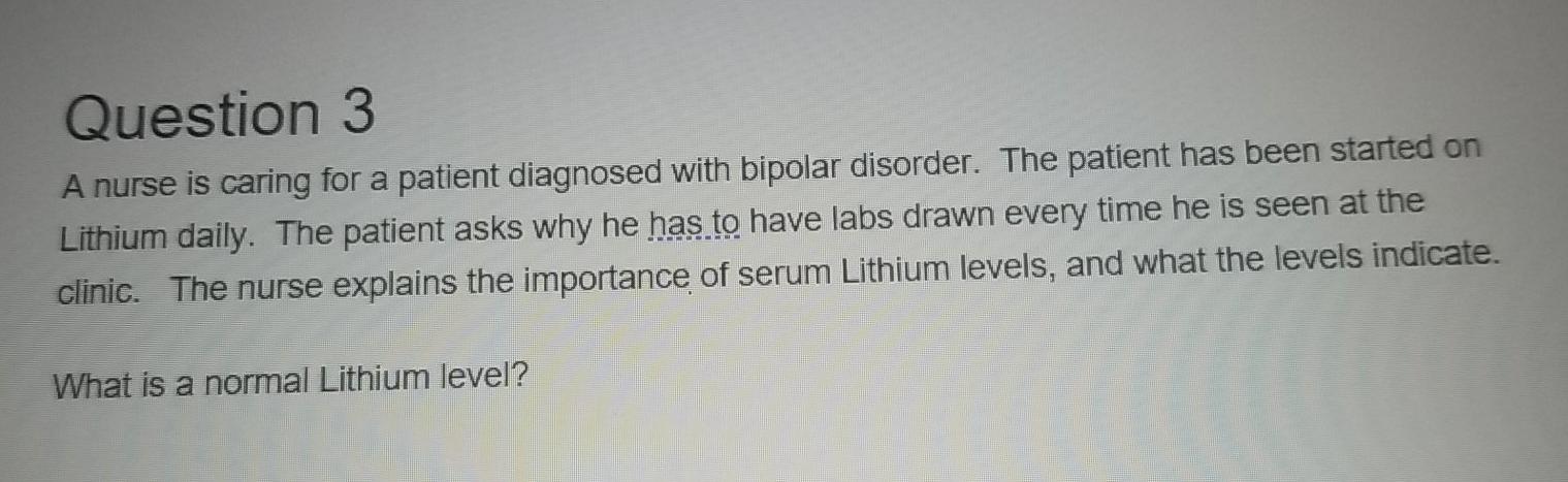 Solved Question 3 A nurse is caring for a patient diagnosed | Chegg.com