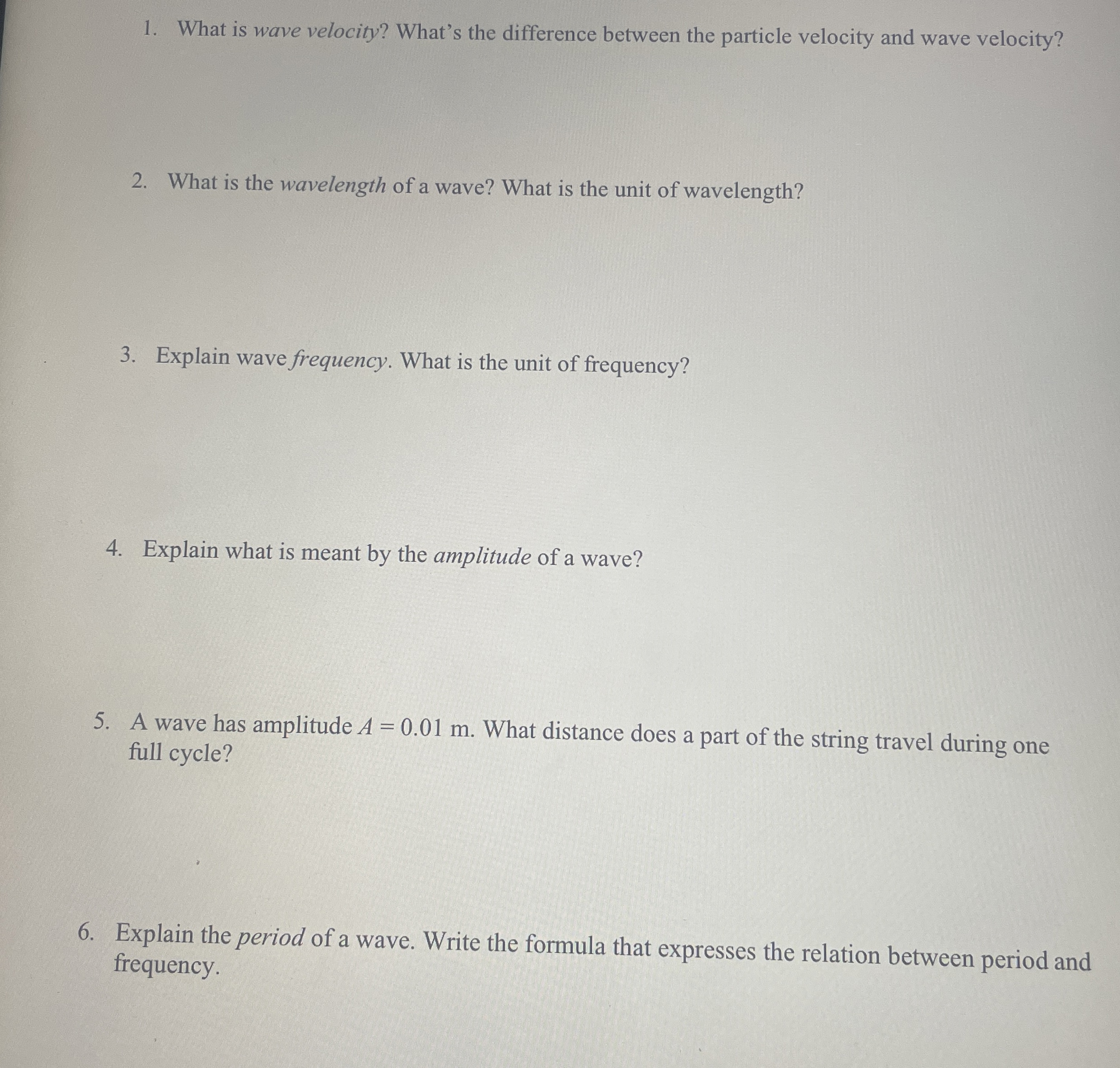 Solved What is wave velocity? What's the difference between | Chegg.com
