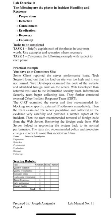 [Solved]: Lab Instruction: 1. Lab report should not be less