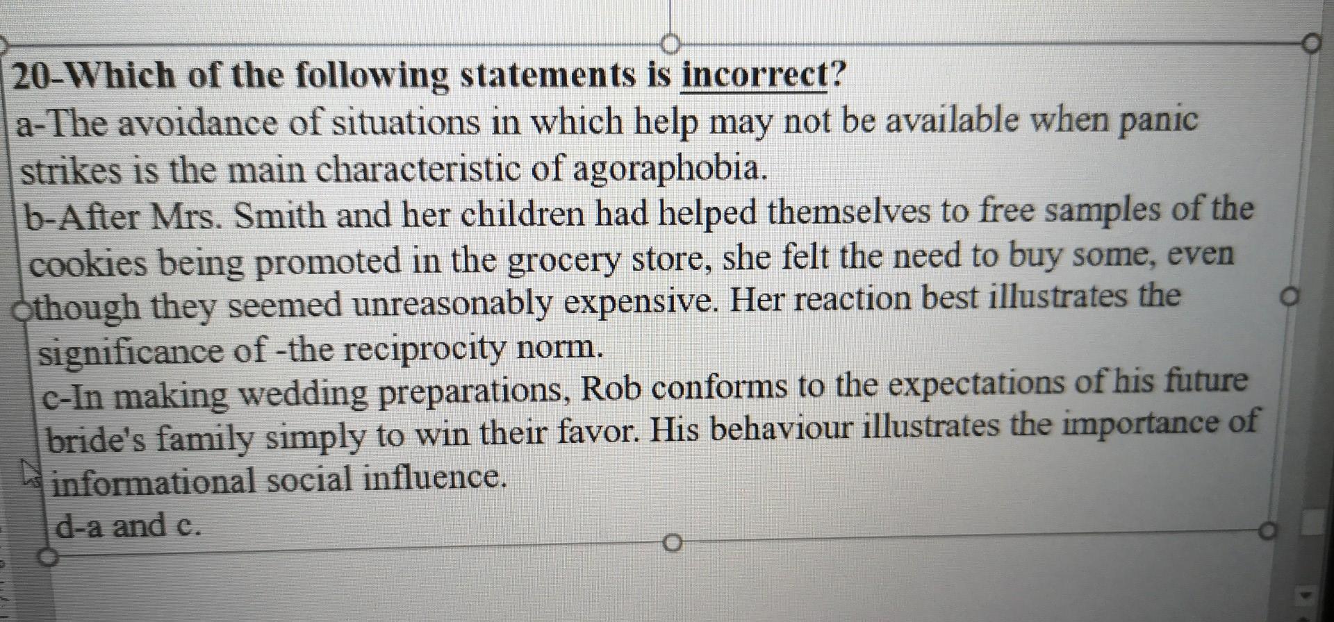 Solved 20-Which of the following statements is incorrect? | Chegg.com