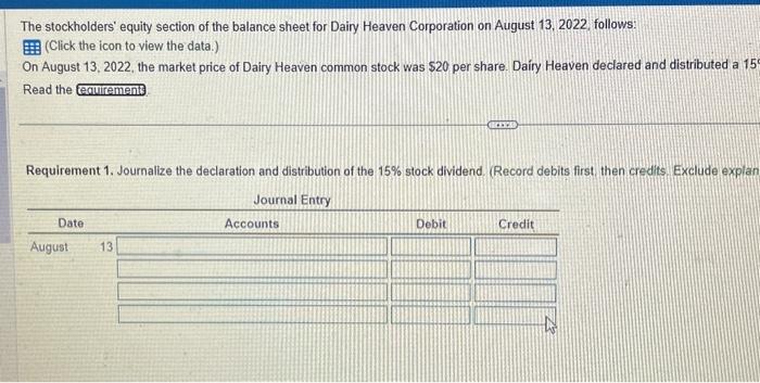 Solved 1. Journalize the declaration and distribution of the | Chegg.com