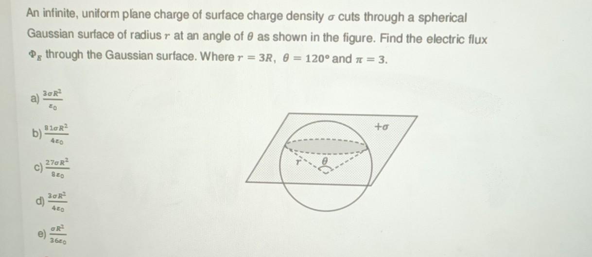 Solved An infinite, uniform plane charge of surface charge | Chegg.com