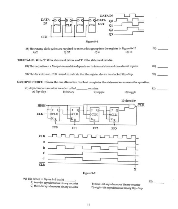 Solved 85) How many clock cycles are required to enter a | Chegg.com