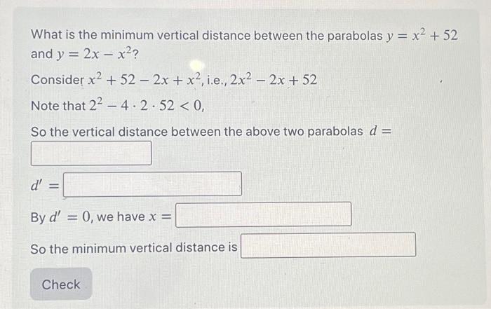 Solved What is the minimum vertical distance between the | Chegg.com