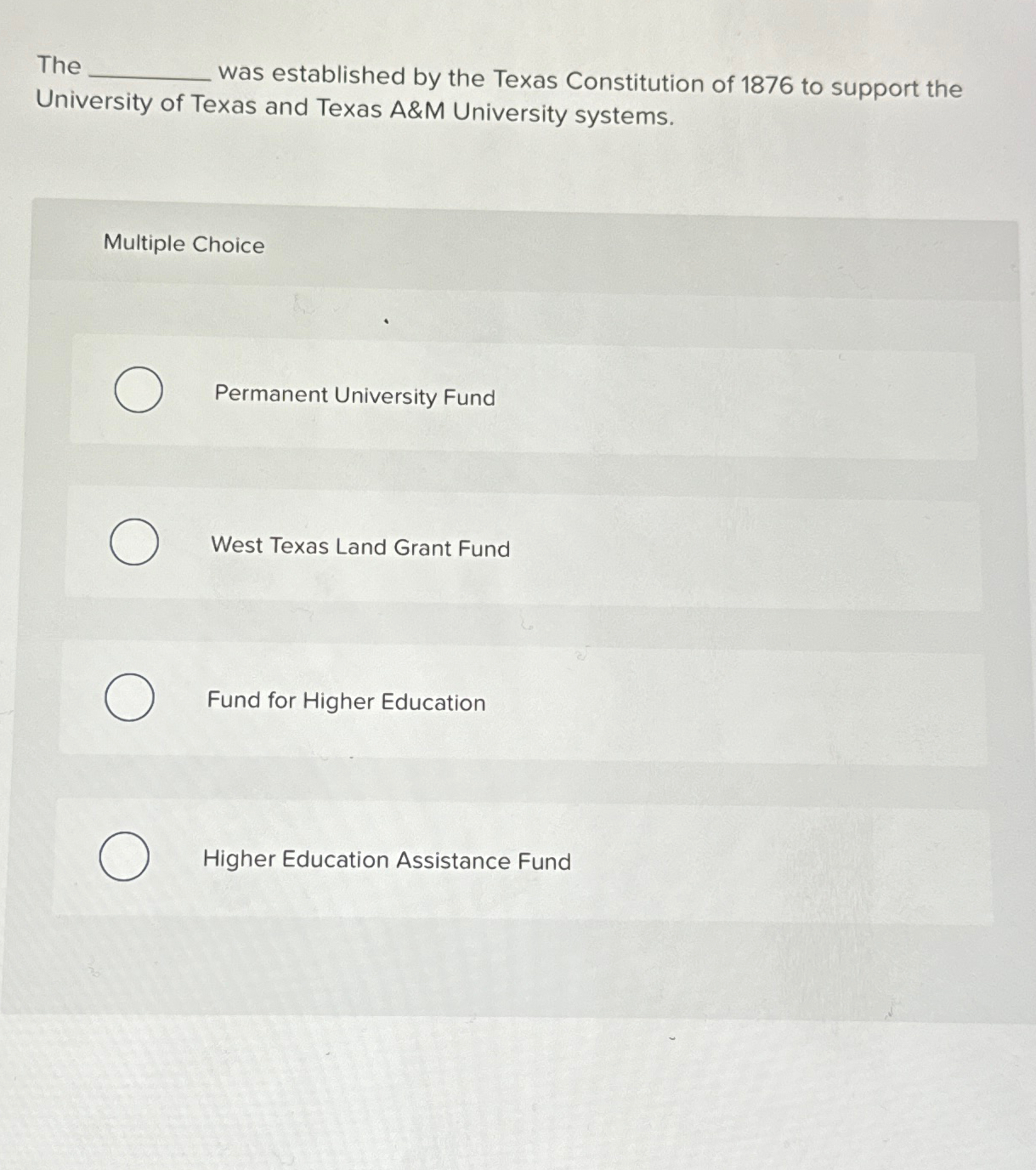Solved The ﻿was established by the Texas Constitution of | Chegg.com