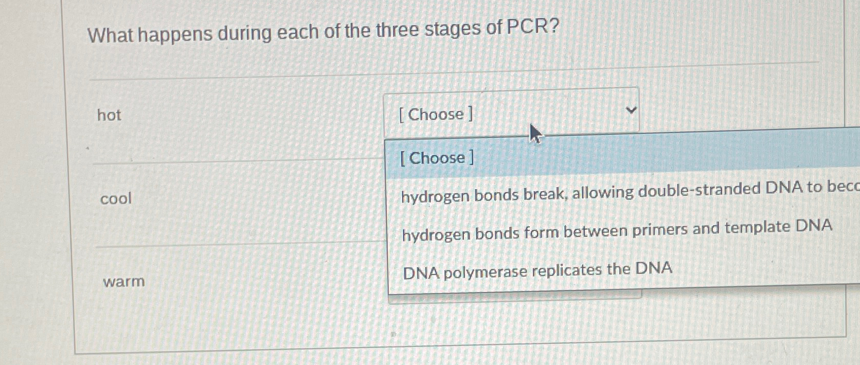 Solved What happens during each of the three stages of | Chegg.com