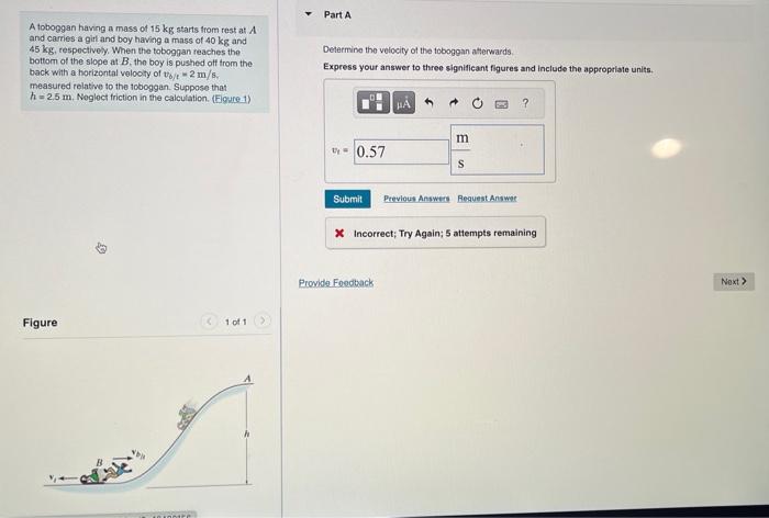 Solved A toboggan having n mass of 15 kg starts from rest at | Chegg.com