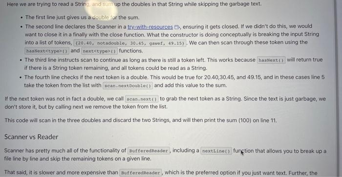 Solved Scanner The class provides a way to read formatted | Chegg.com