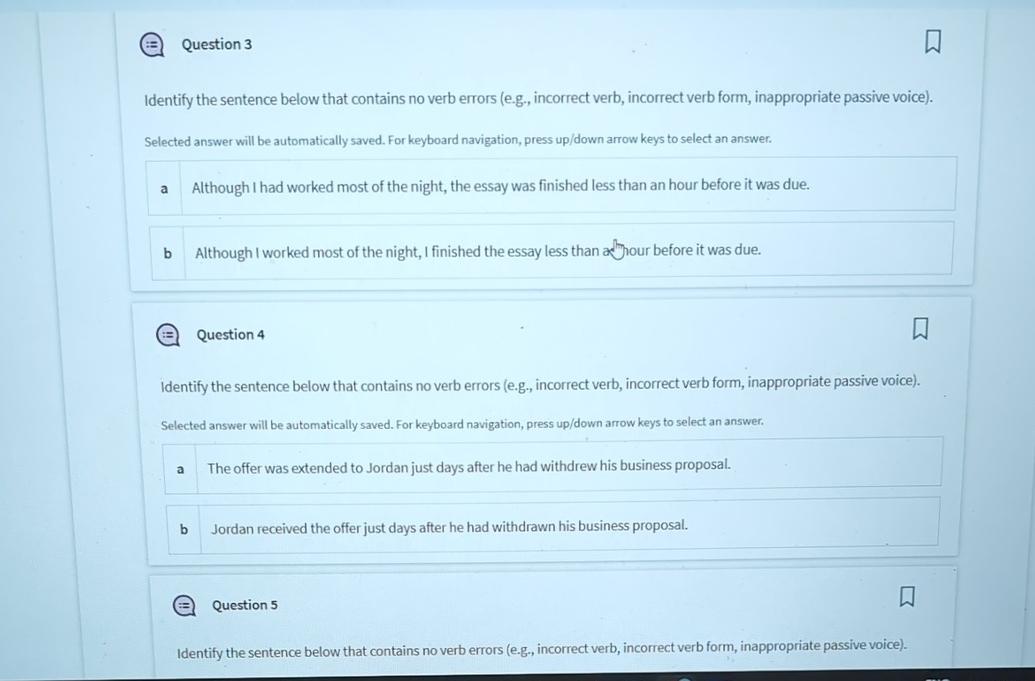 Solved Question 3Identify the sentence below that contains | Chegg.com