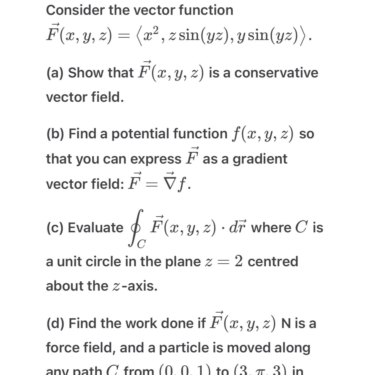 Solved Consider the vector | Chegg.com