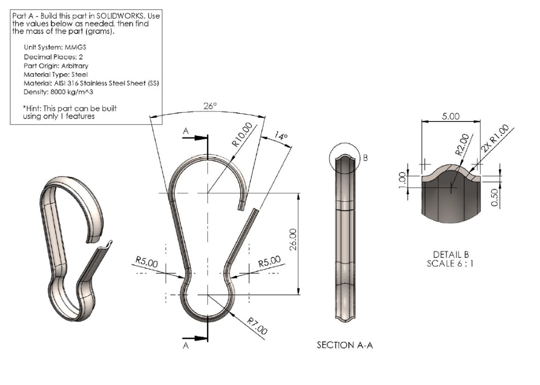 Solved Create this in solidworks with screenshots. Include | Chegg.com