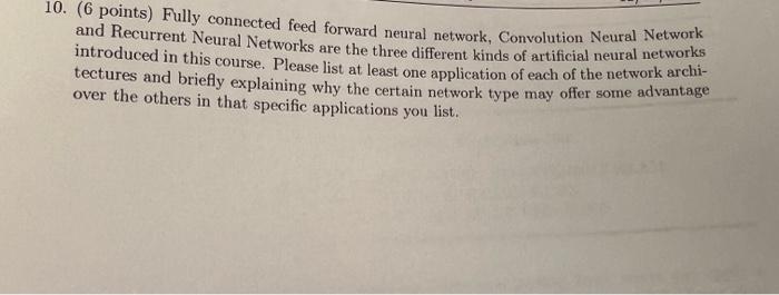 Solved 0. (6 points) Fully connected feed forward neural | Chegg.com