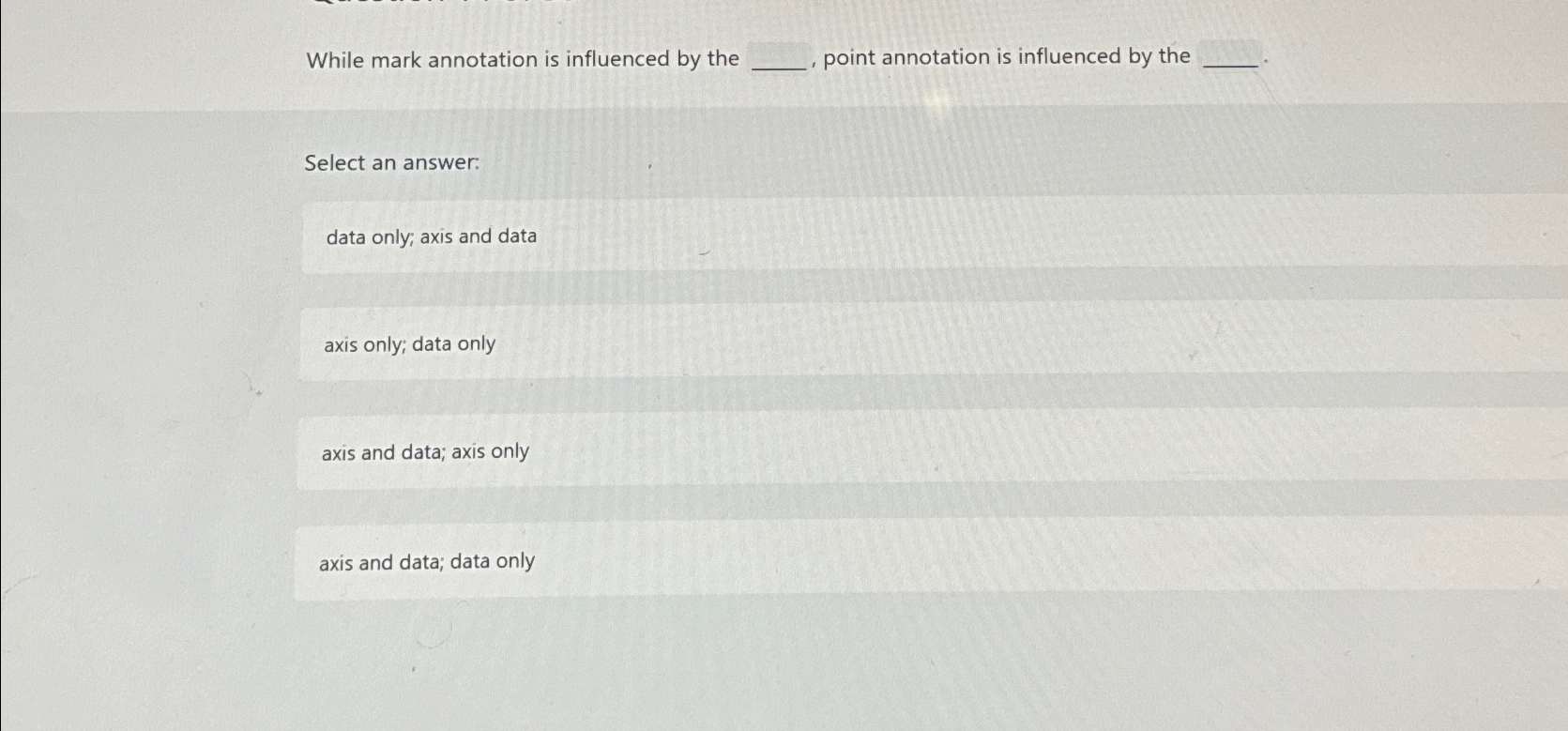 Solved While mark annotation is influenced by the , ﻿point | Chegg.com